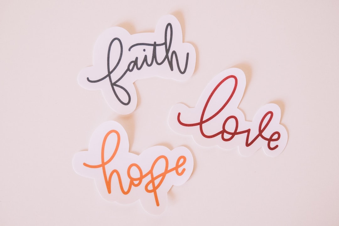 Faith Hope Love Stickers, Faith Stickers, Christian Stickers, Water ...