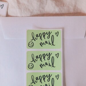 Happy Mail Labels, Shipping Stickers, Packing Labels, Small Business ...