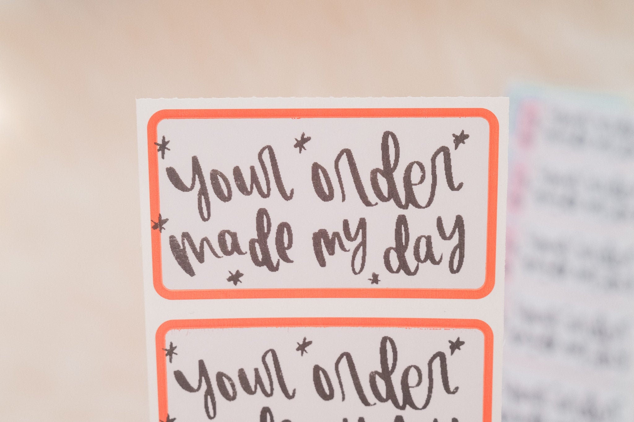 Your Order Made My Day Stickers 2.25 x 1.25 Inch Small | Etsy
