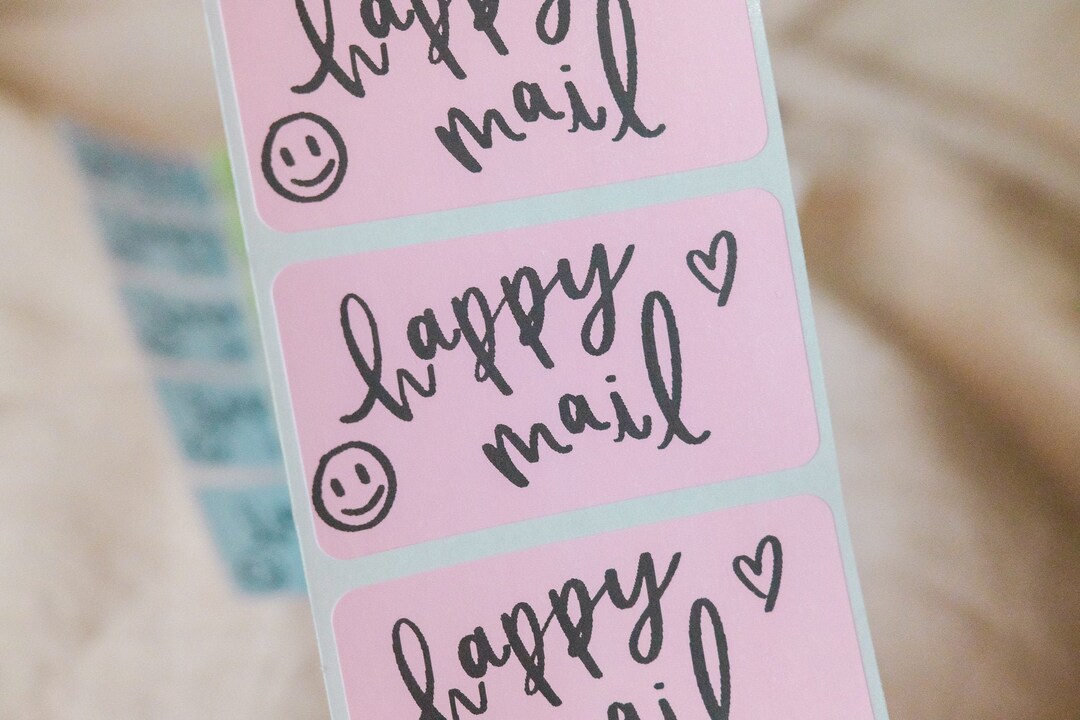 Happy Mail Labels, Shipping Stickers, Packing Labels, Small Business ...