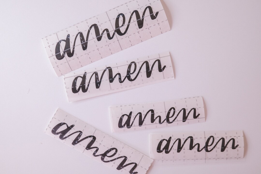 Amen Vinyl Sticker, Hand Lettered Script Decal, 3-7inch Waterproof ...