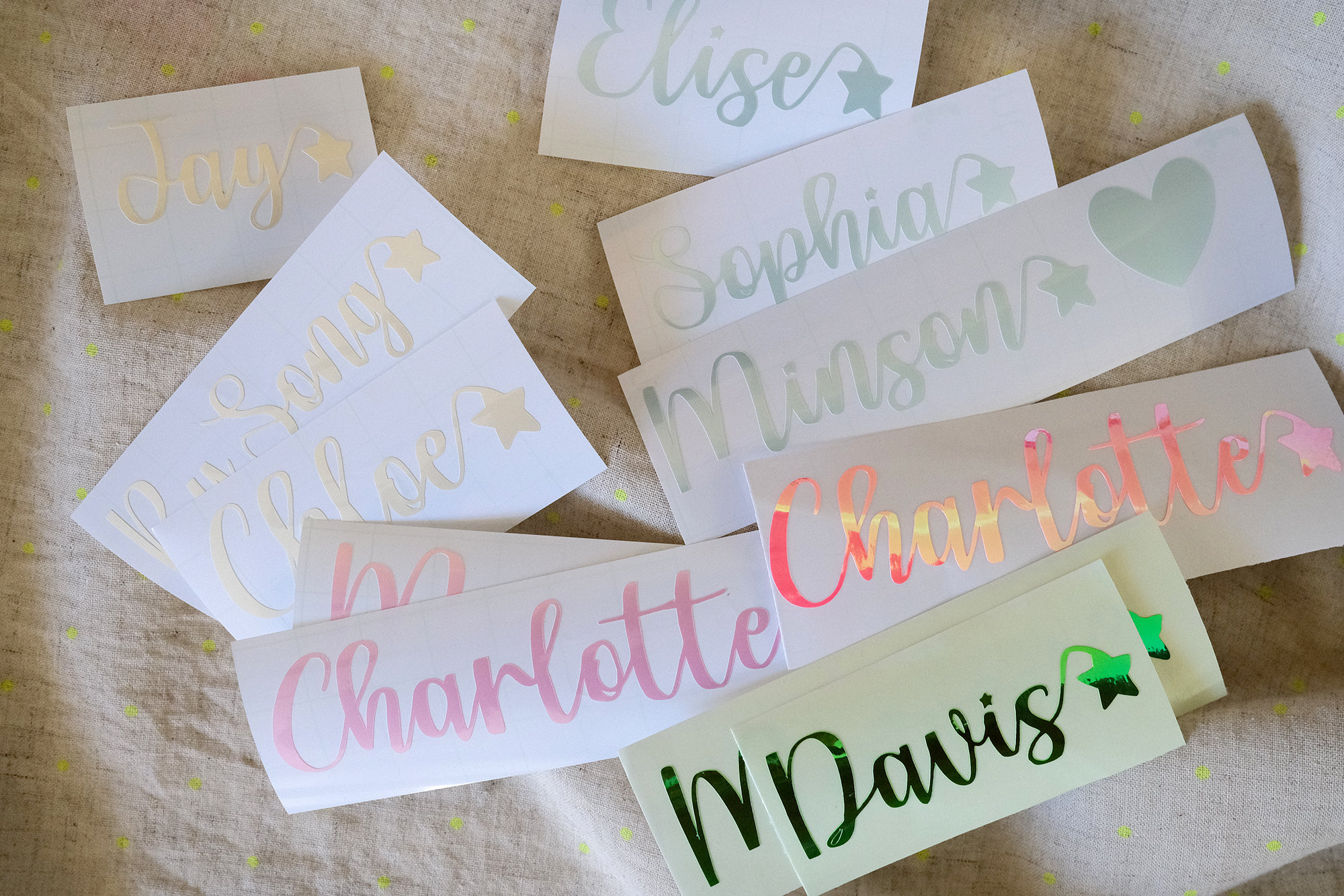 Holographic Name with Star Vinyl Decal Water Bottle Name | Etsy