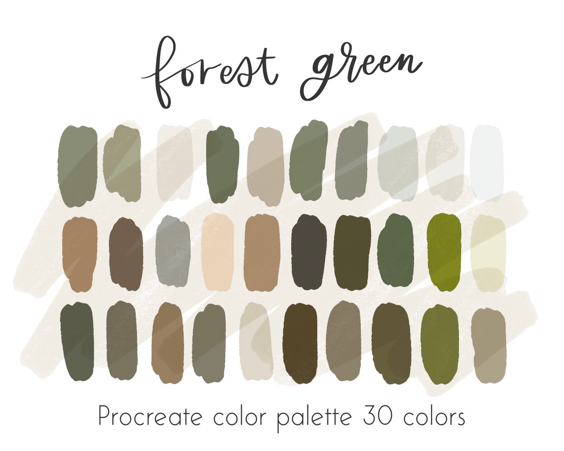 Forest Green Procreate Color Palette Procreate Tool Instant | Etsy