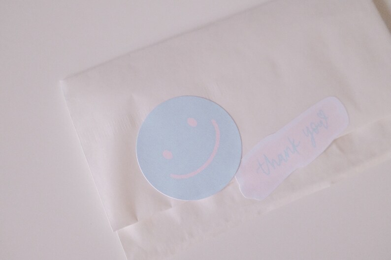 Smile Sticker Hand Drawn Smile Sticker Cute Packaging - Etsy