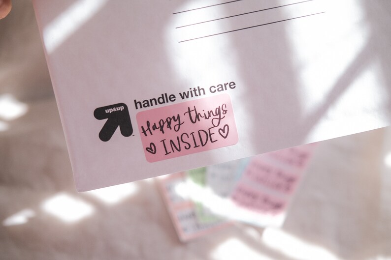 Happy things inside Sticker Business Labels Thank you | Etsy