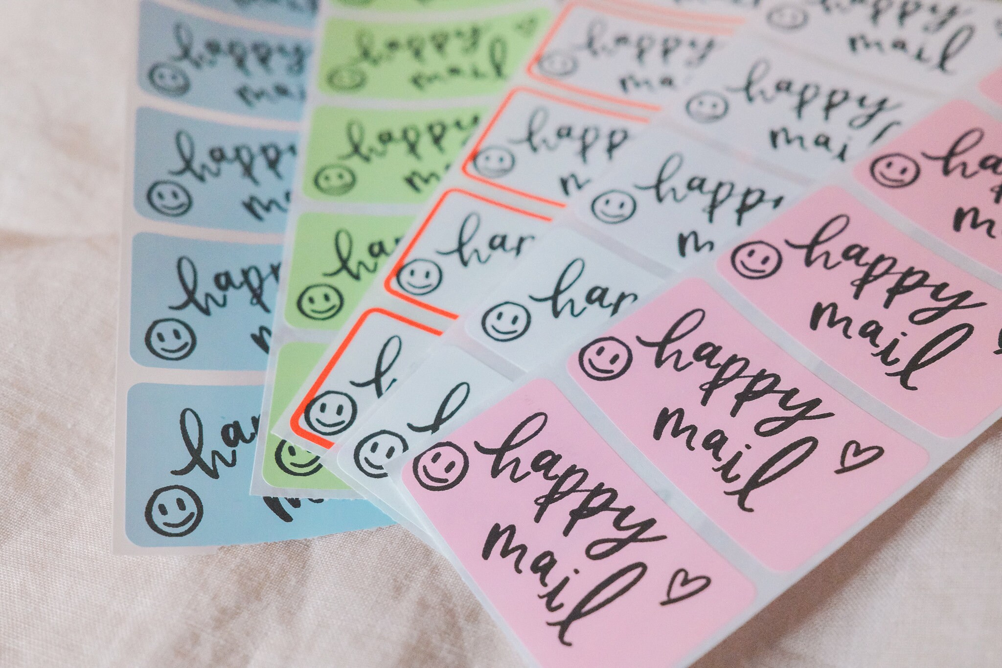 Happy Mail Labels Shipping Stickers Packing Labels Small | Etsy