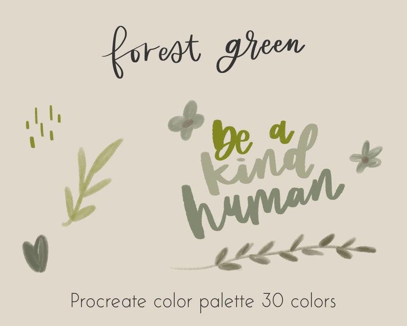 Forest Green Procreate Color Palette Procreate Tool Instant | Etsy