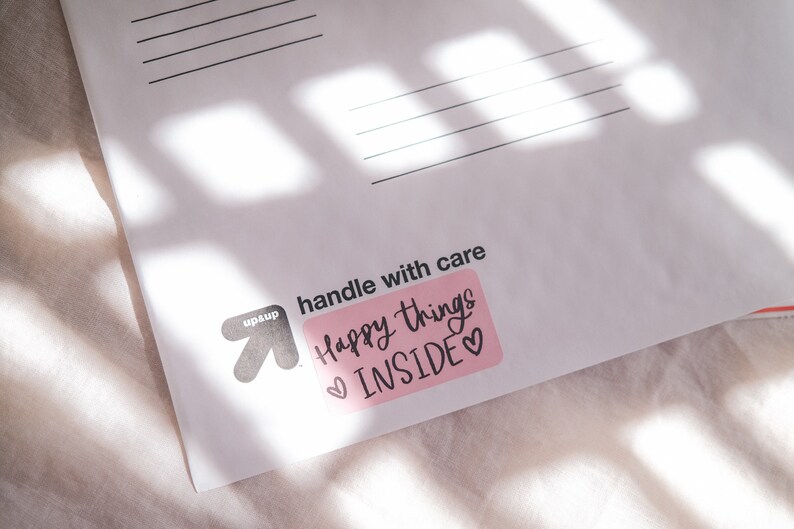 Happy things inside Sticker Business Labels Thank you | Etsy