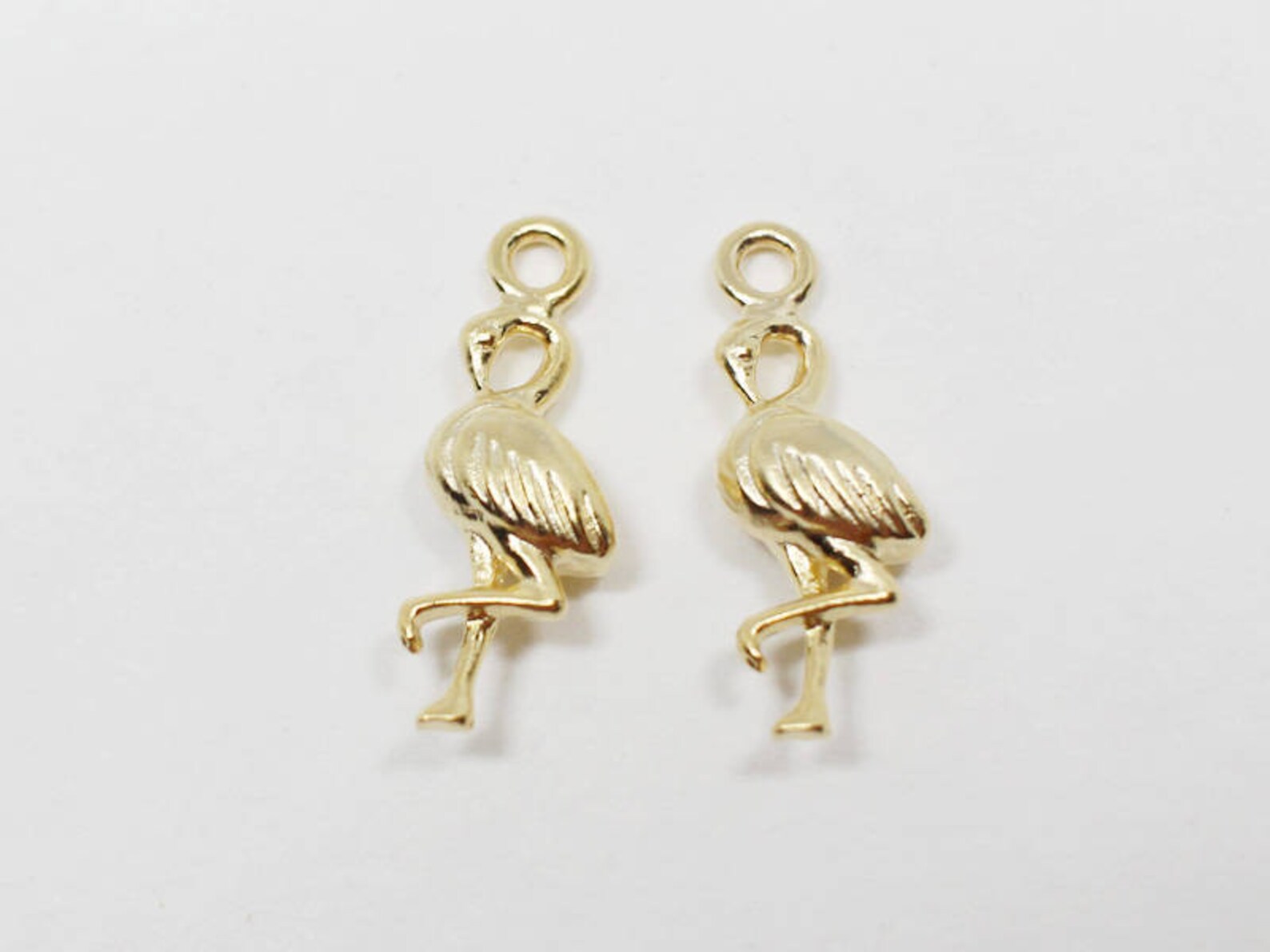 P0633/anti-tarnished Matte Gold Plating Over Brass /flamingo - Etsy