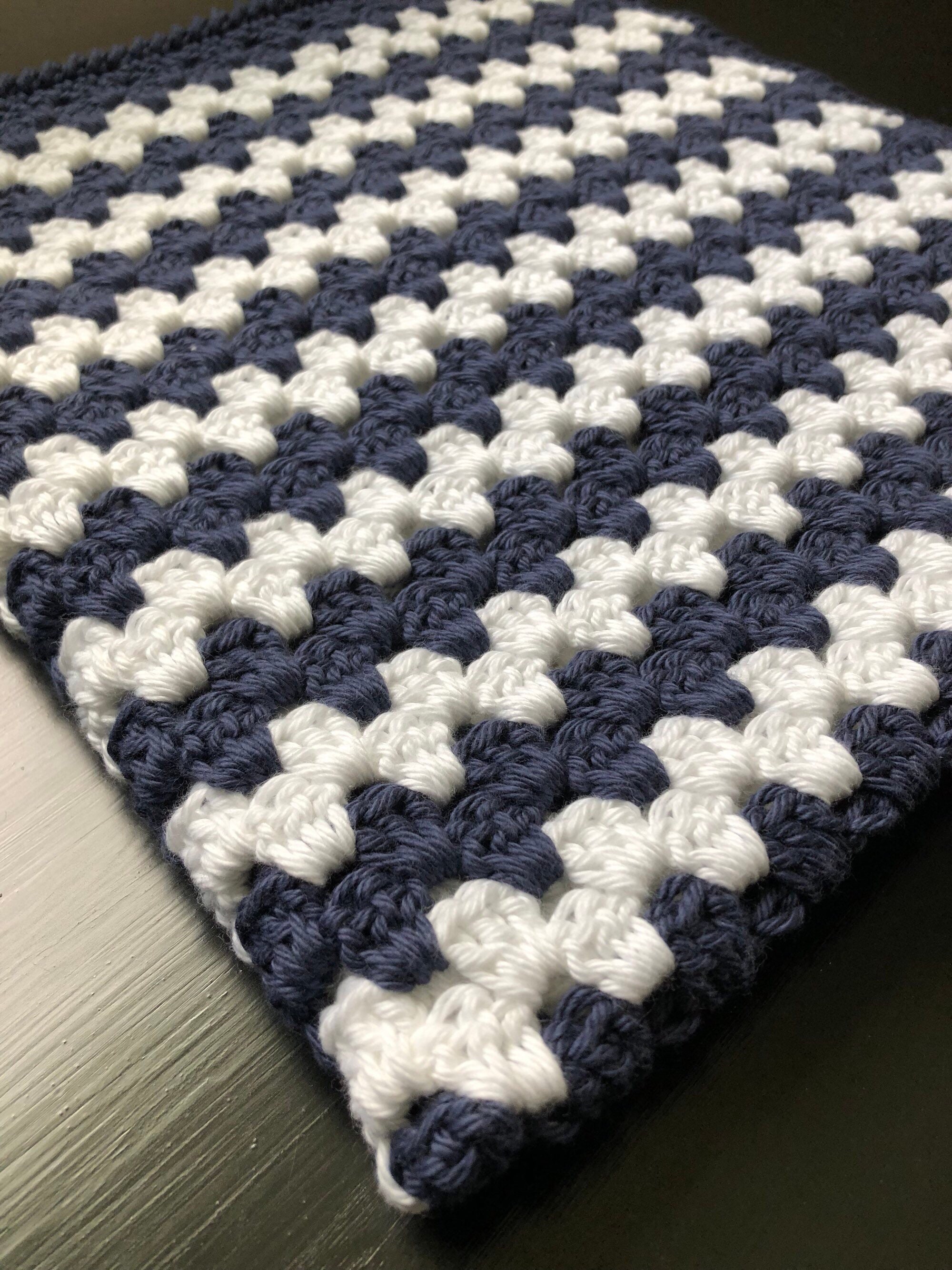 Crochet Navy Baby Blanket / Granny Stripe / Crib / Nursery / Nautical ...