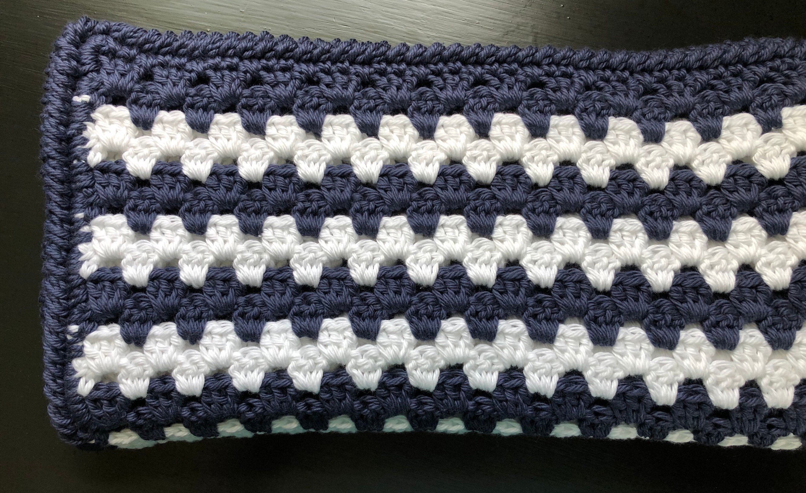 Crochet Navy Baby Blanket / Granny Stripe / Crib / Nursery / Nautical ...