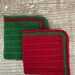 CHRISTMAS / Plain Red & Green Edge Dishcloths / Dish Rags / 100% ...