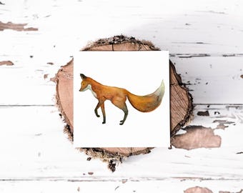 Fox Card, Fox Greetings Card, Floral Fox, Fox and Flowers, Fox Birthday ...