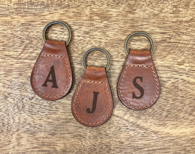 Personalized Leather Key Fob, Custom Keychain, Leather Gift - Etsy