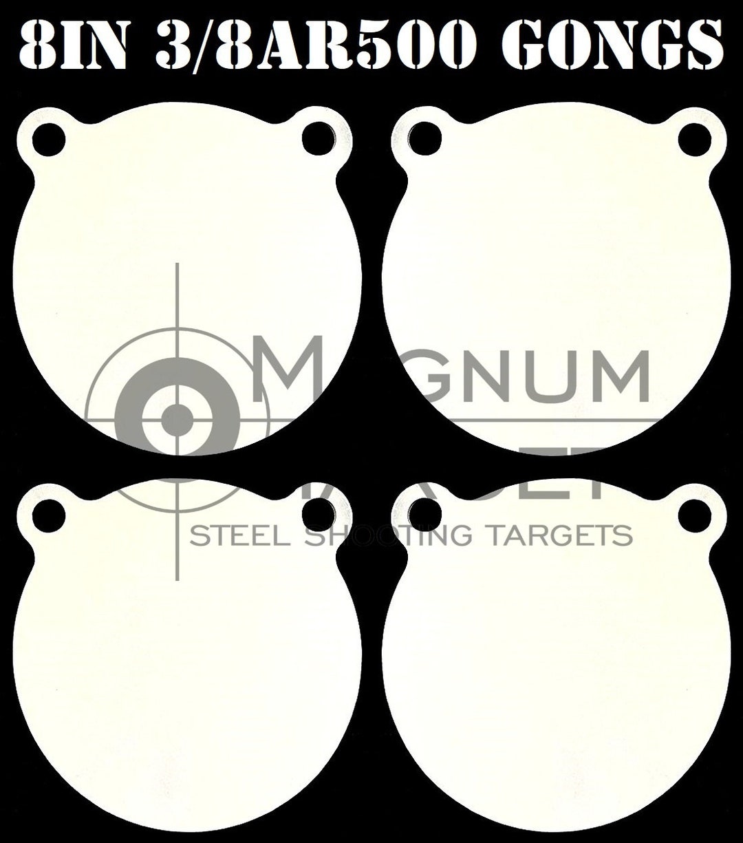 8 Inch AR500 Steel Gongs 3/8in. Rifle / Pistol Targets - Etsy