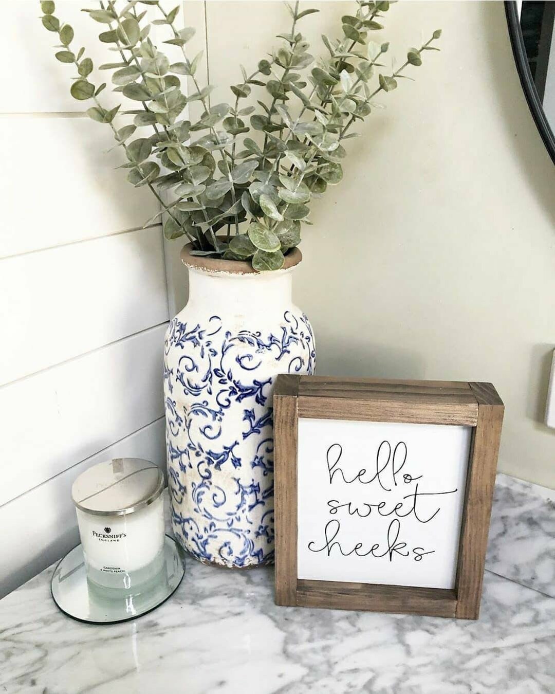 Hello Sweet Cheeks Wood Sign 18 X 21 X 4cm Farmhouse Bathroom Decor ...