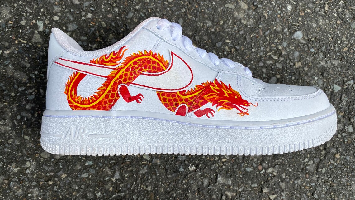 Dragon Red Custom Nike Air Force 1 Shoes - Etsy