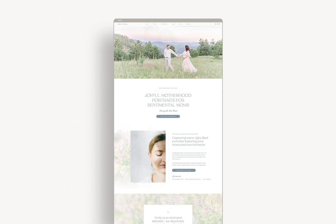 Emily Flora - High End Showit Website Template - Etsy
