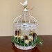 Sparkle Christmas Bird Cage With Frosted Pine & Lovely Pearl Pillar ...