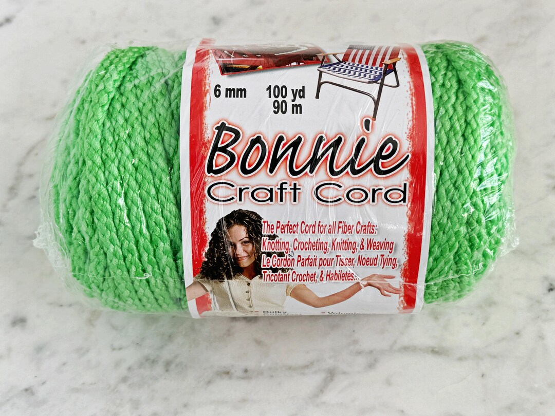 100yd Bonnie 6mm Craft Cord in PARROT Green || Lime Neon Green Knitting ...