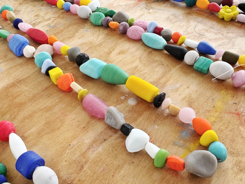 24" Strand | 6-28mm Opaque Matte Glass Beads | Sea Glass Style | 2mm ...