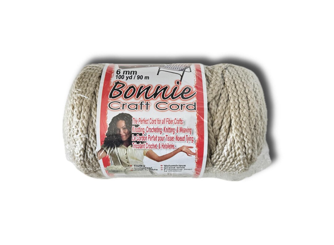 100yd Roll of Bonnie 6mm Craft Cord in PEARL || Knitting Yarn ...