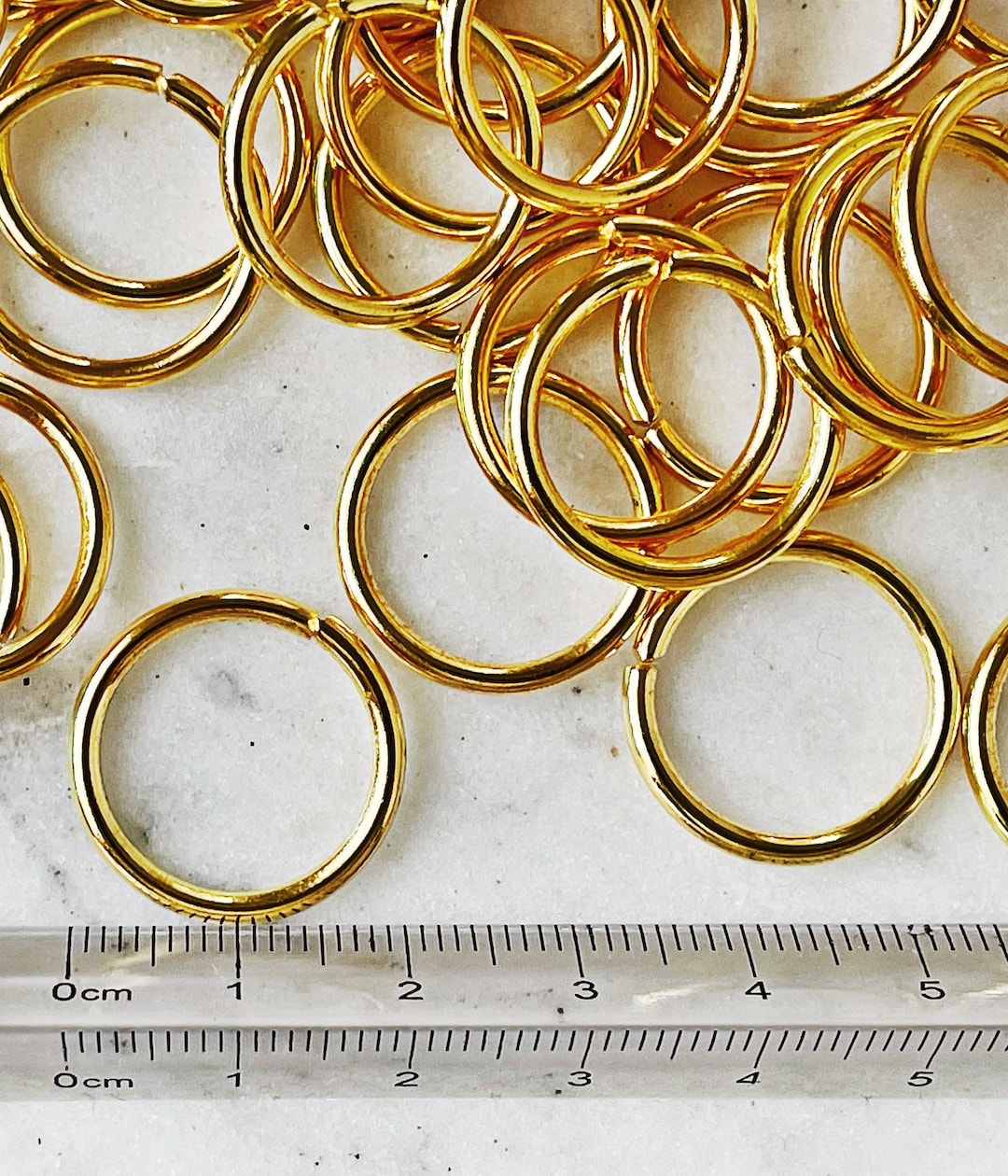 20mm JUMP RINGS || 0.78 Inch || Metal Loops || Gold Tone || Packs of 5 ...