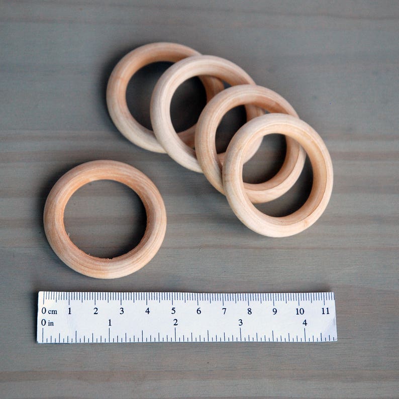 55mm UNFINISHED WOOD RINGS Wooden Macrame Ring 2 Inch - Etsy