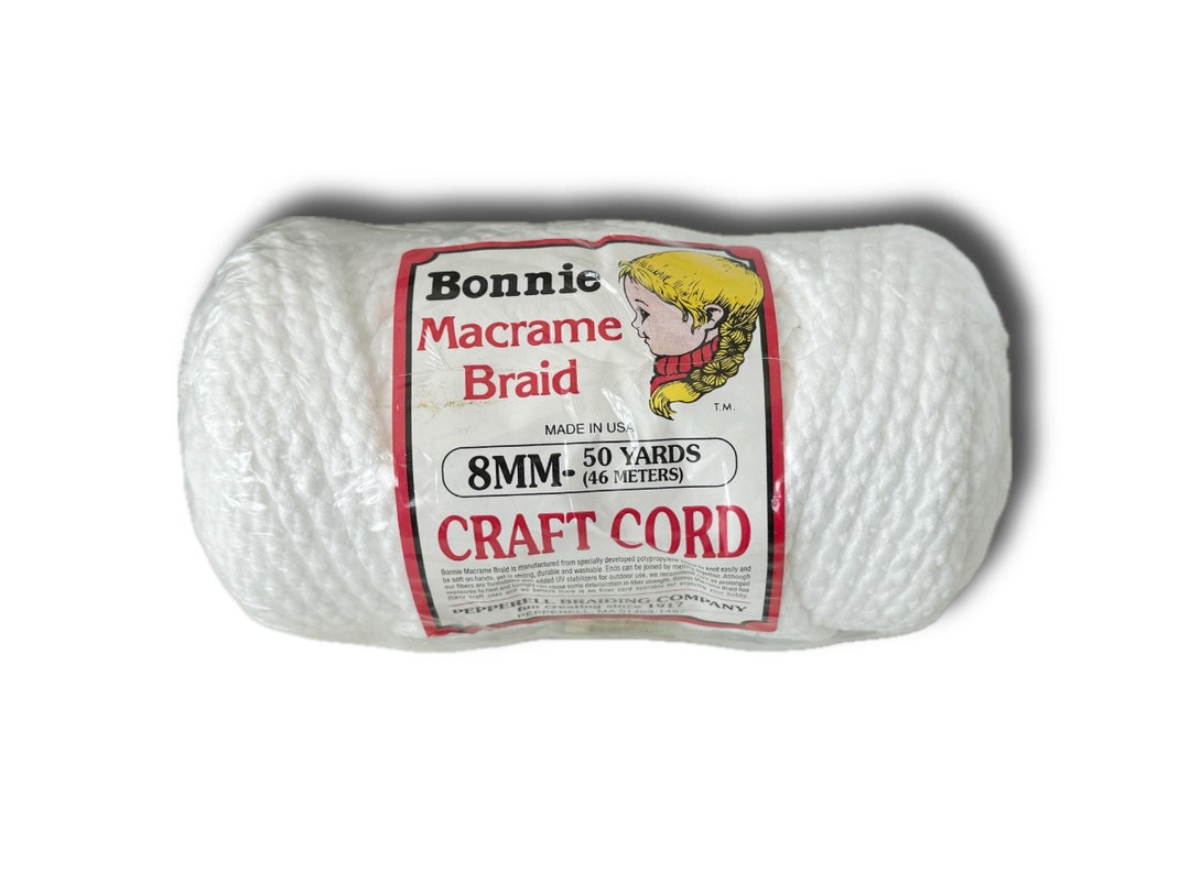 50yd Roll of Bonnie 8mm Craft Cord in WHITE || Knitting Yarn ...