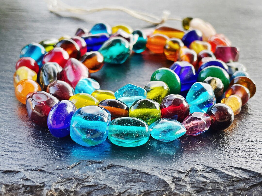 24" Strand || 5-20mm GLASS BEADS || High Quality || Clear Transparent ...
