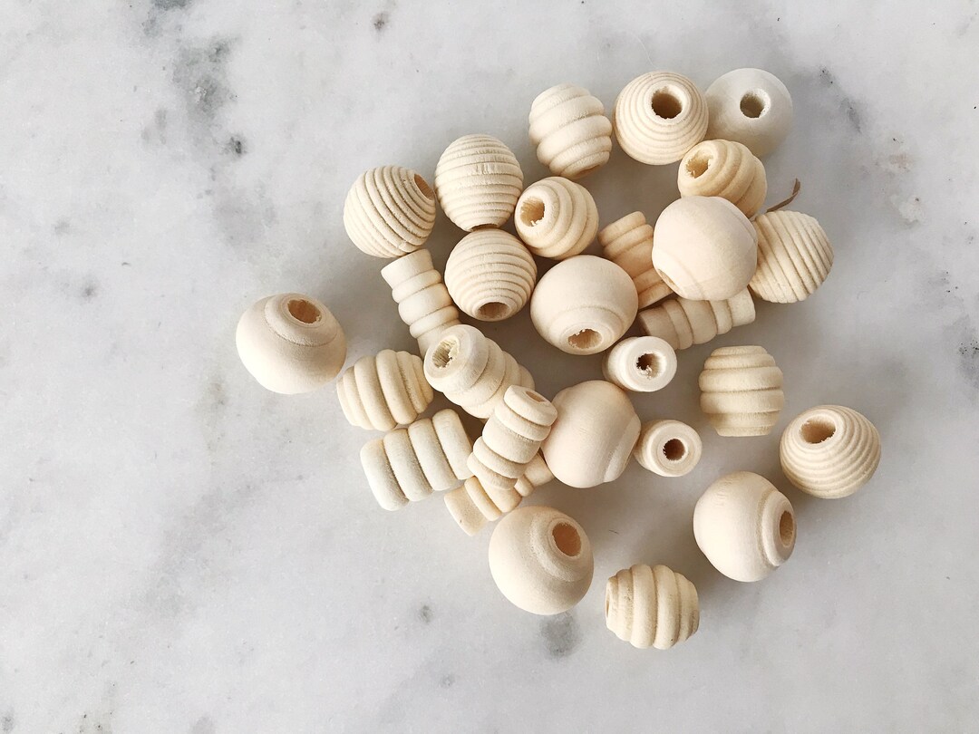 28 Unfinished MACRAME BEADS // Large Wood Beads // Various Sizes and ...