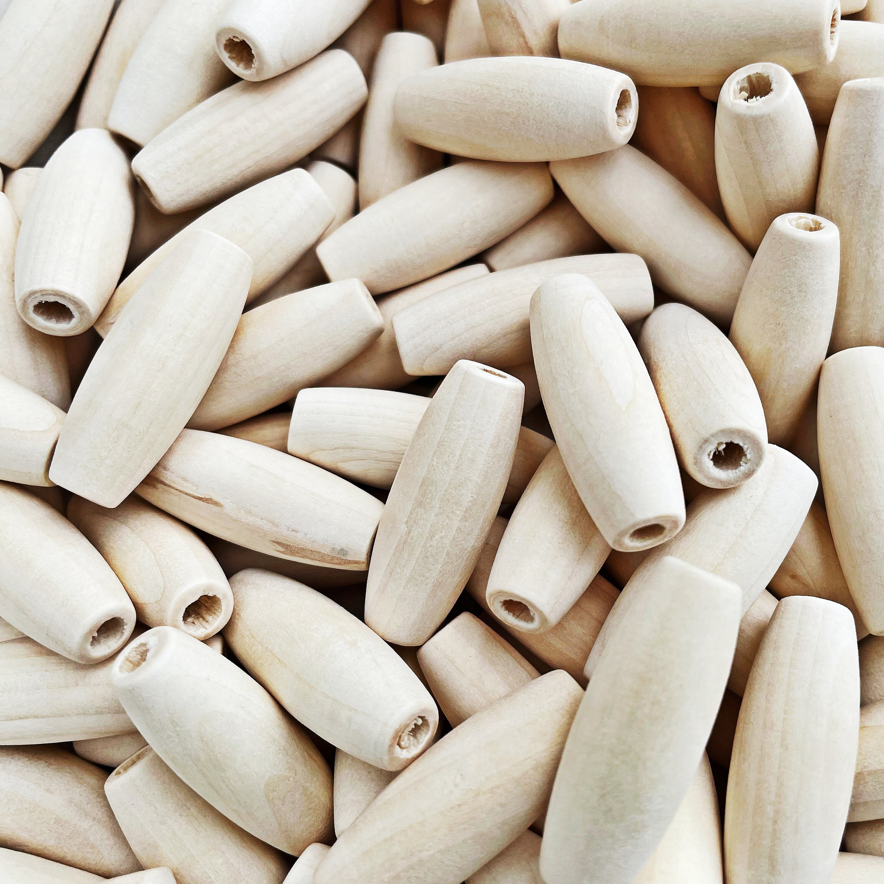 32x12mm WOODEN OVAL BEADS || 1.26 Inch || Unfinished || Large Hole ...