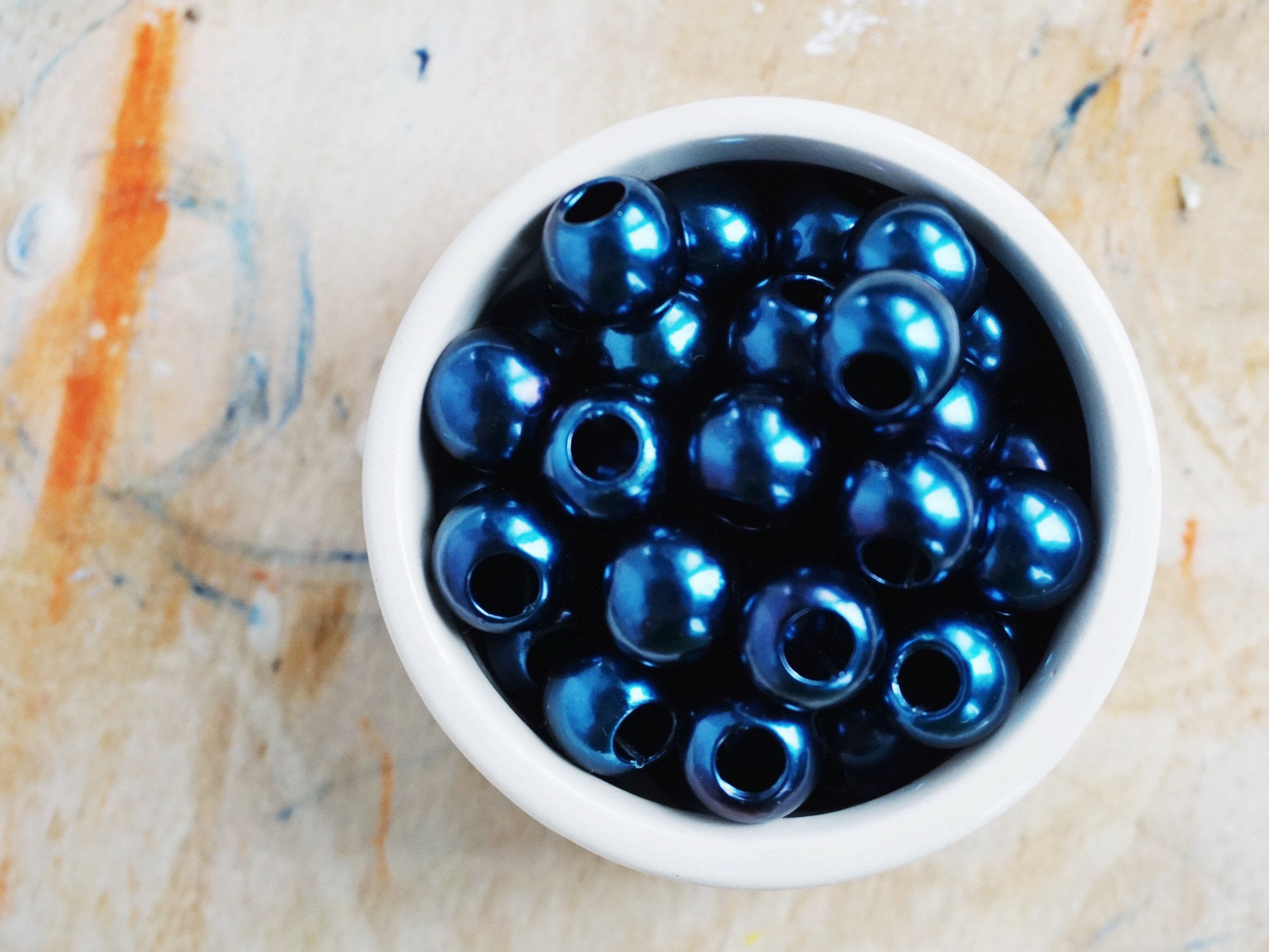 12mm BLUE ACRYLIC BEADS Large 5mm Hole European Style - Etsy