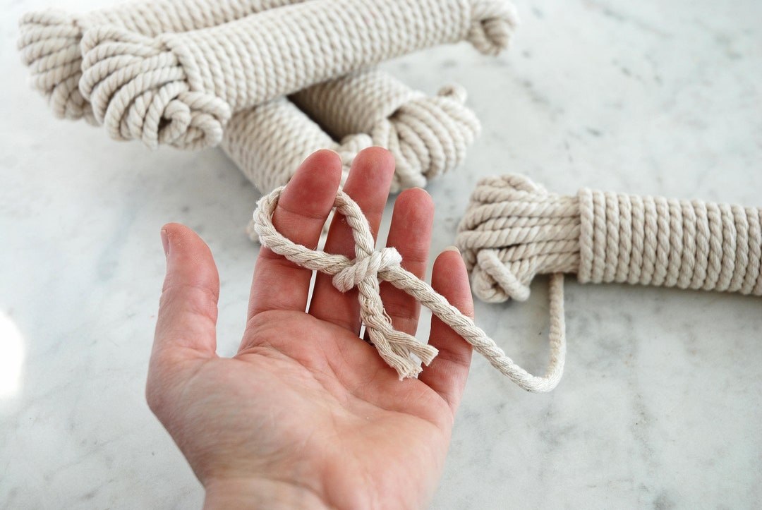6mm MACRAME CORD || 33 Foot Length || Three Strand Twist || Cotton ...