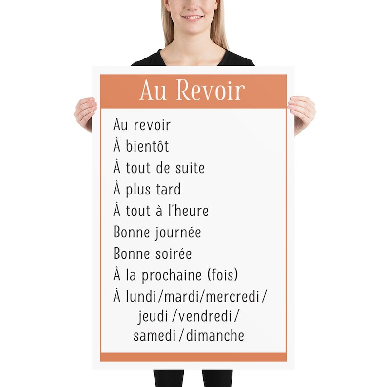 French Language Au Revoir Printable - Basic Phrases for Classroom - Etsy