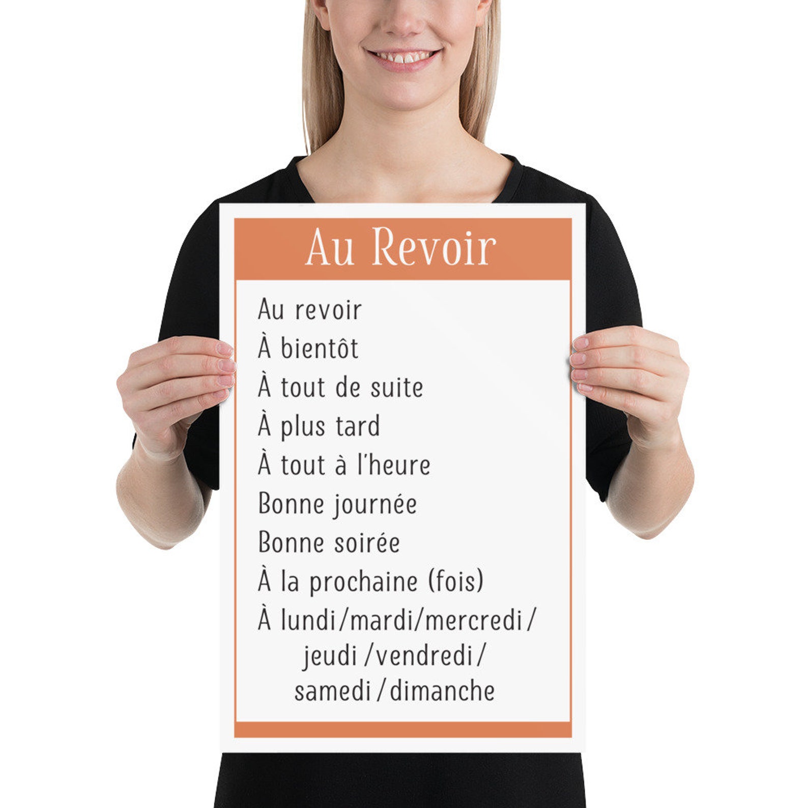 French Language Au Revoir Printable - Basic Phrases for Classroom - Etsy