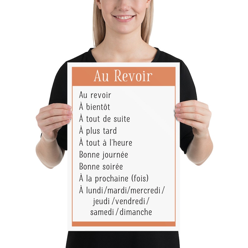 French Language Au Revoir Printable - Basic Phrases for Classroom - Etsy