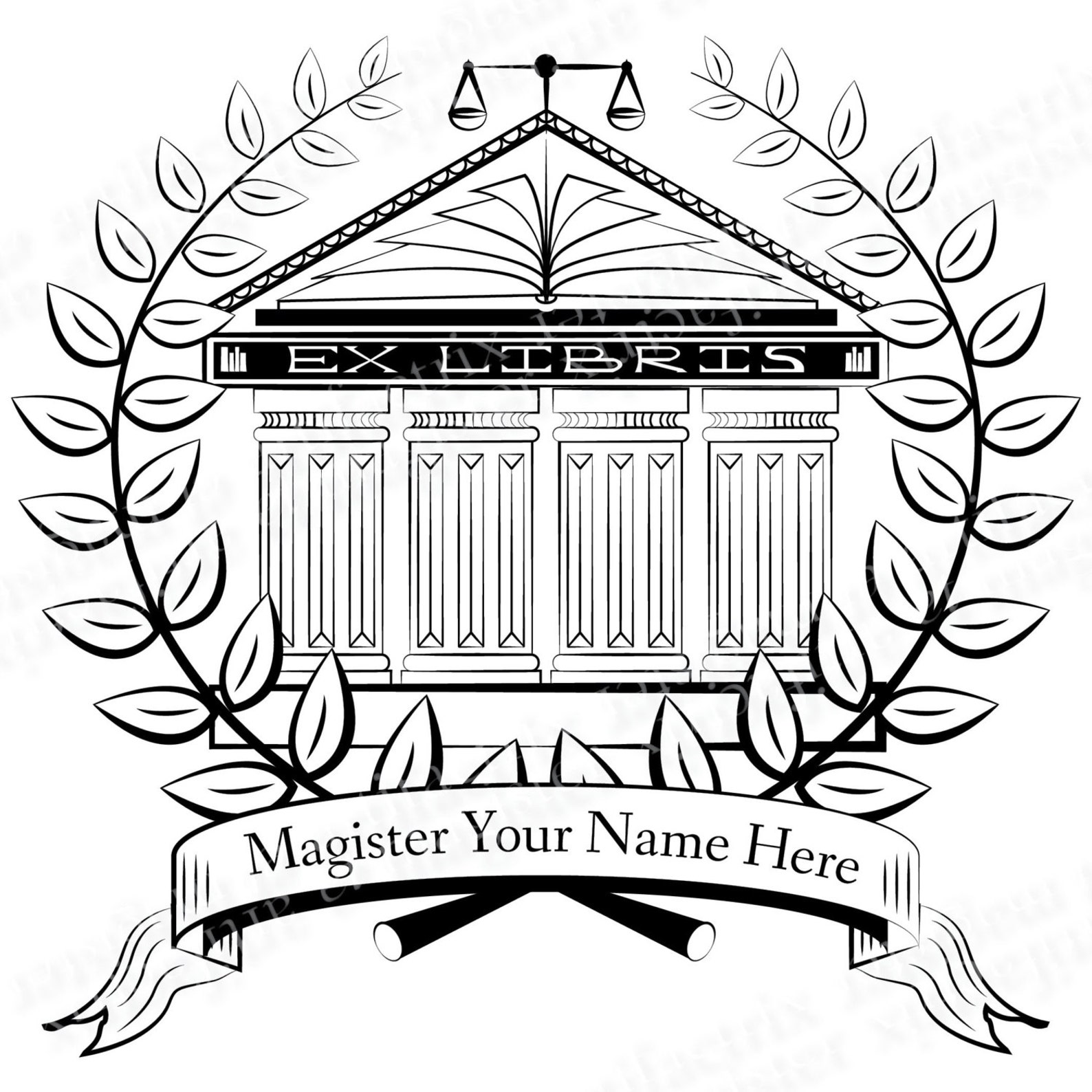 Ex Libris - Custom Bookplate Sticker Printable - Print at Home - Etsy