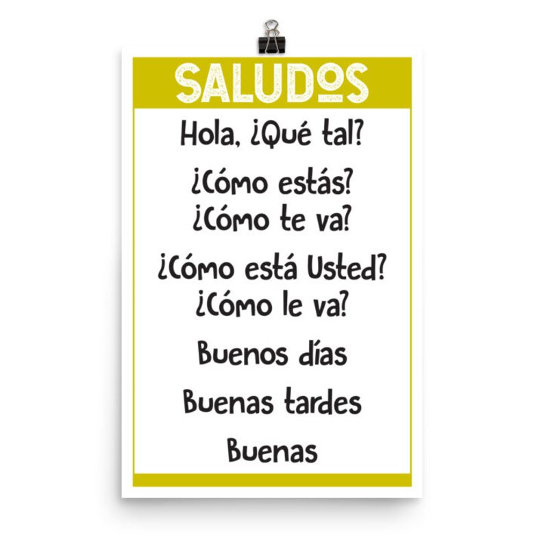 Idioma Español SALUDOS Imprimible Frases Básicas para el Aula - Etsy México