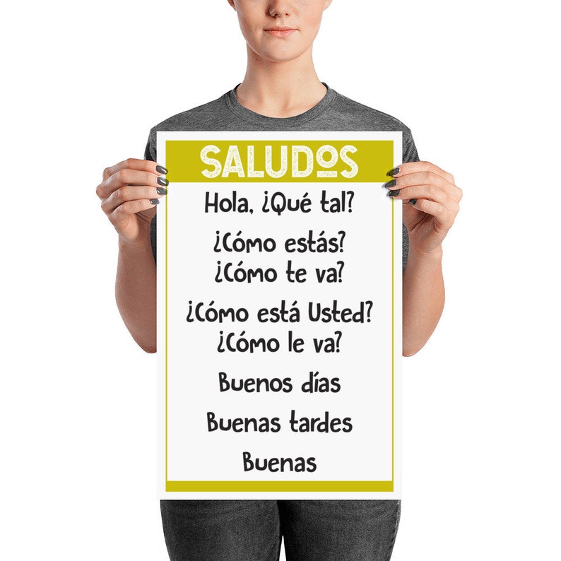 Spanish Language SALUDOS Printable - Basic Phrases for Classroom - Etsy