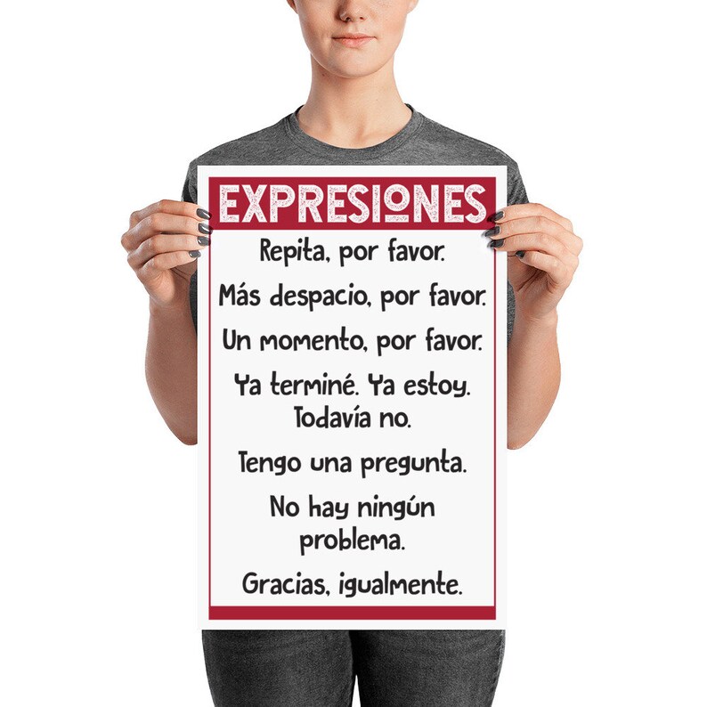 Spanish Language EXPRESIONES Printable - Basic Phrases for Classroom - Etsy