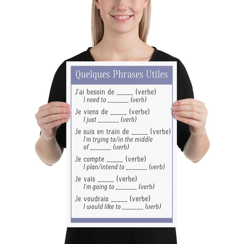 French Language Quelques Phrases Utiles Poster - Basic Phrases for ...
