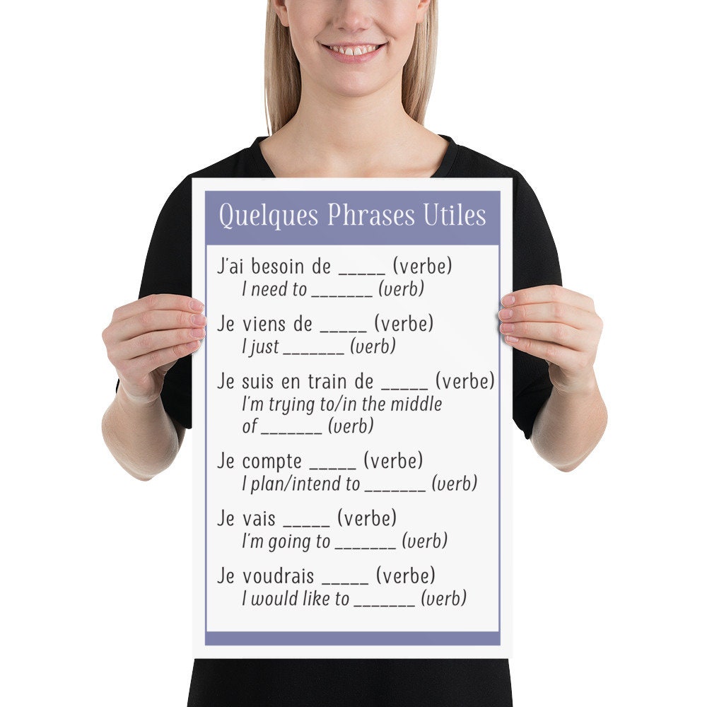 French Language Quelques Phrases Utiles Poster Basic Phrases for ...