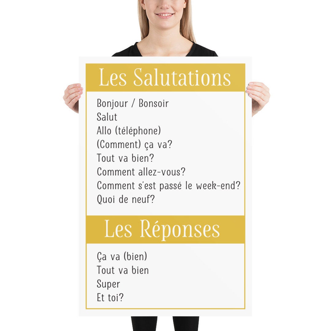French Language Les Salutations Printable - Basic Phrases for Classroom ...