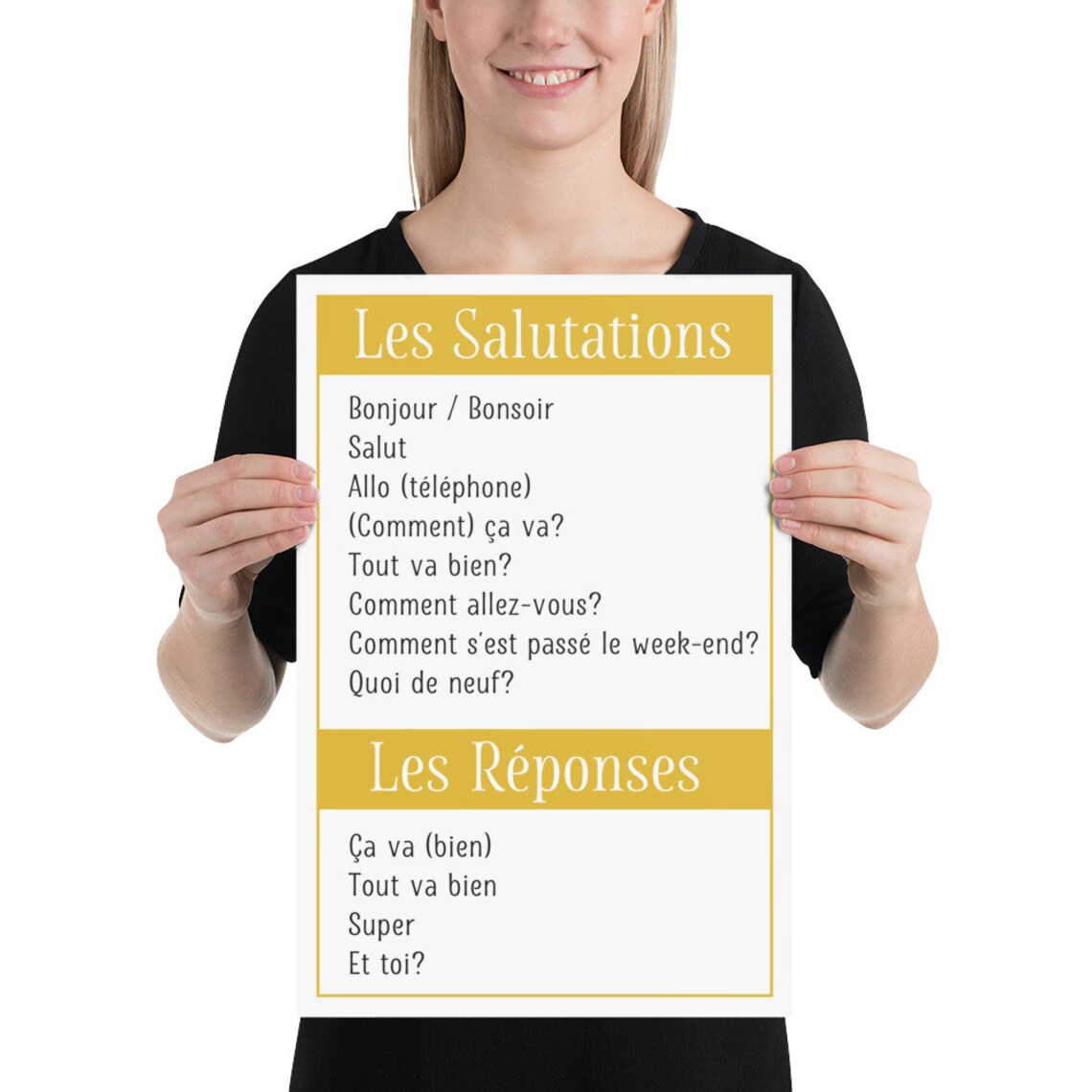 French Language Les Salutations Printable - Basic Phrases for Classroom ...