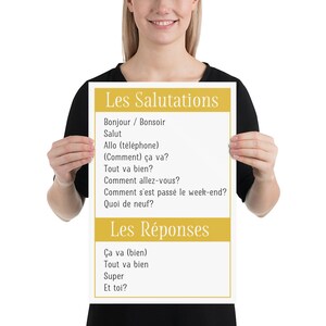 French Language Les Salutations Printable - Basic Phrases for Classroom ...