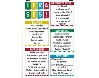 Spanish Language Printable Basic Phrases for Classroom | Etsy