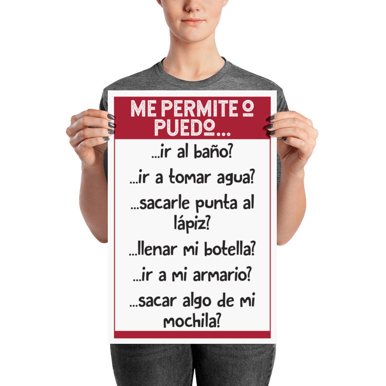 Spanish Language Poster - Me Permite O Puedo - Basic Phrases for ...