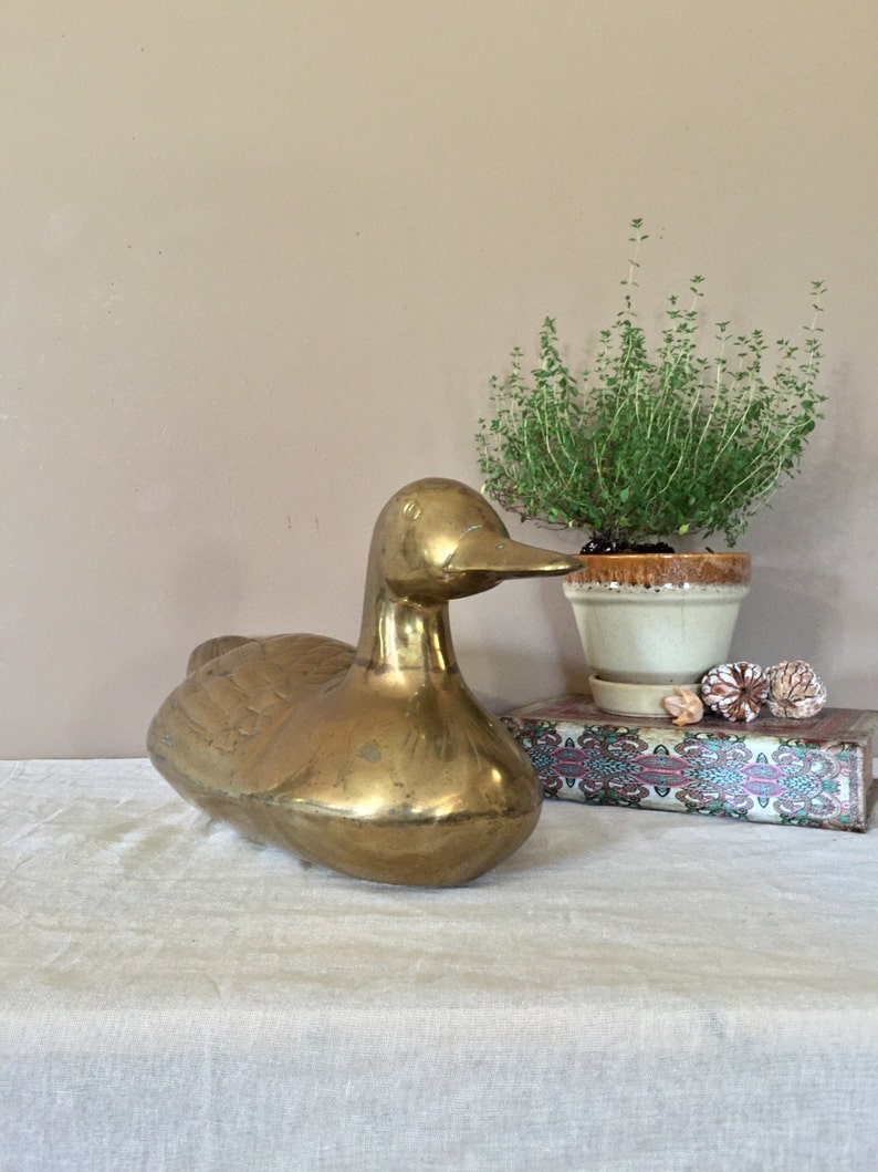 18 Large Brass Duck / Vintage Brass Figurines / Brass | Etsy