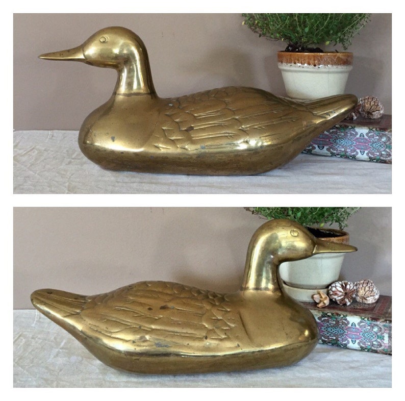 18 Large Brass Duck / Vintage Brass Figurines / Brass | Etsy